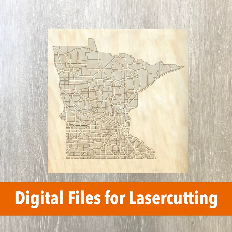 Laser Cutter File Minnesota Layered Map - Etsy