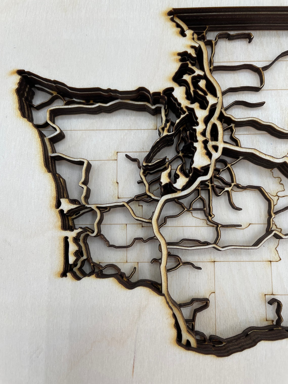 Laser Cutter File | Washington Layered Map - Etsy