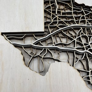 Laser Cutter File | Texas Layered Map - Etsy