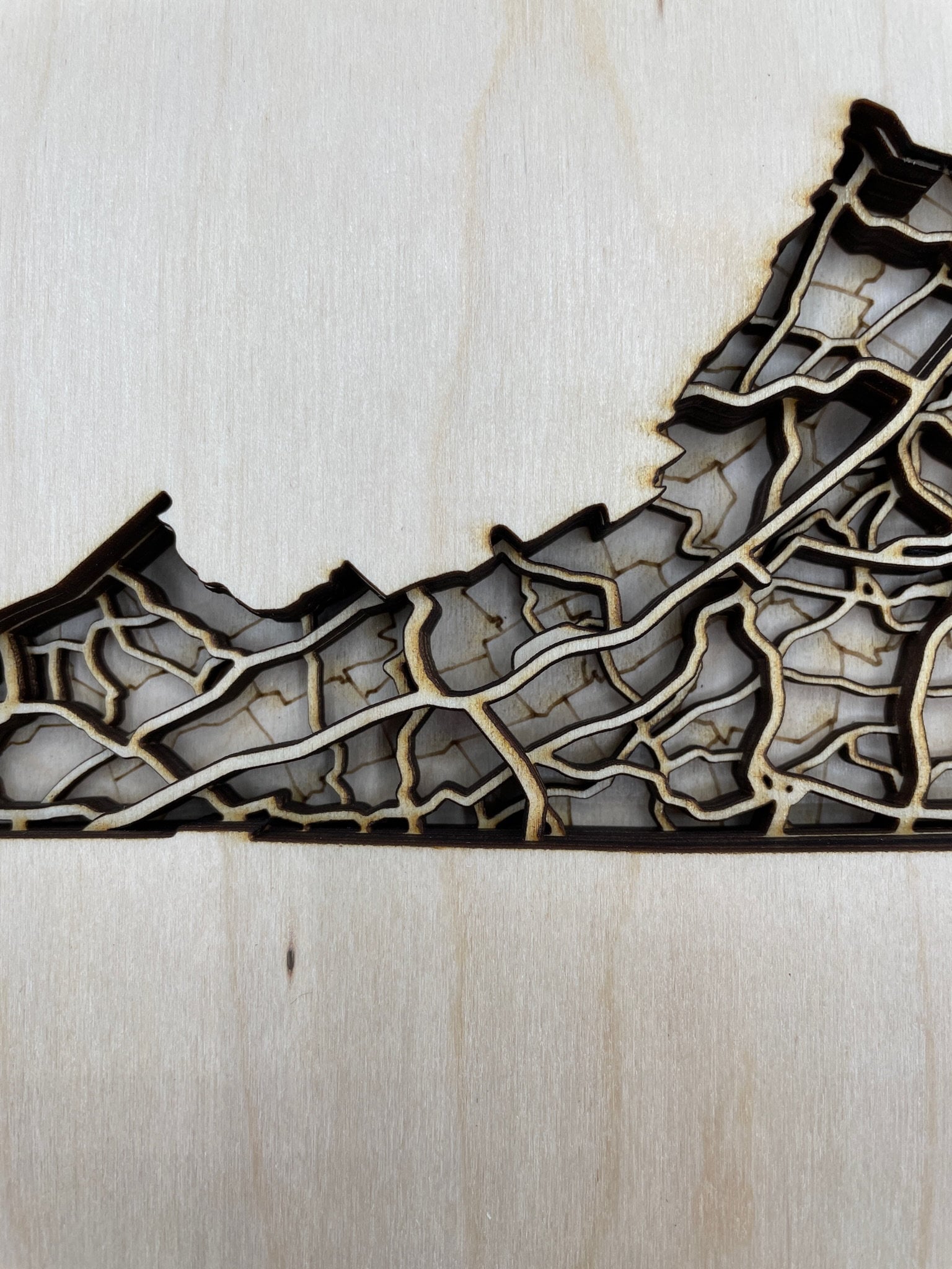 Laser Cutter File Virginia Layered Map - Etsy