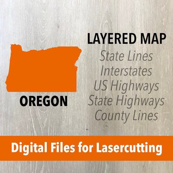 Laser Cutter File Oregon Layered Map - Etsy