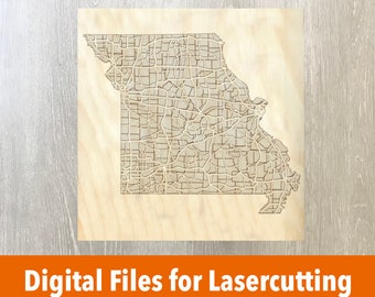 Laser Cutter File Louisiana Layered Map - Etsy