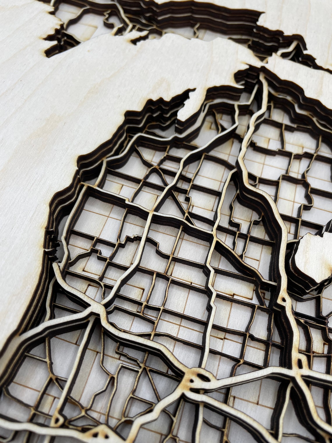 Laser Cutter File Michigan Layered Map - Etsy