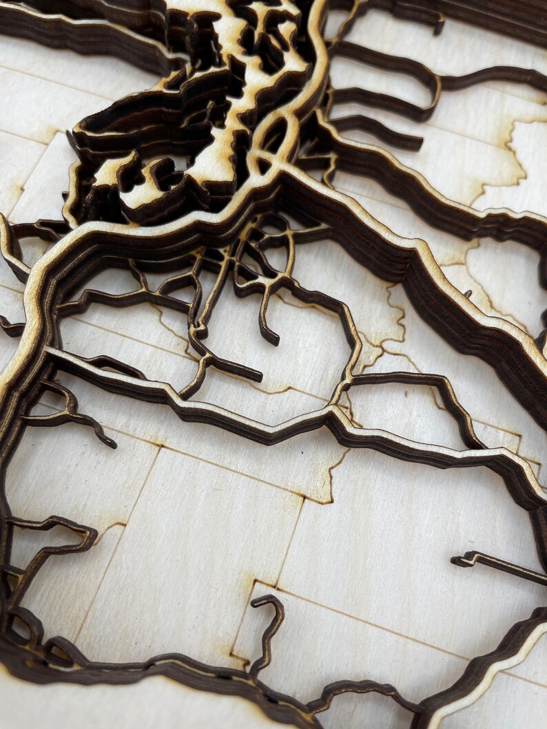Laser Cutter File | Washington Layered Map - Etsy