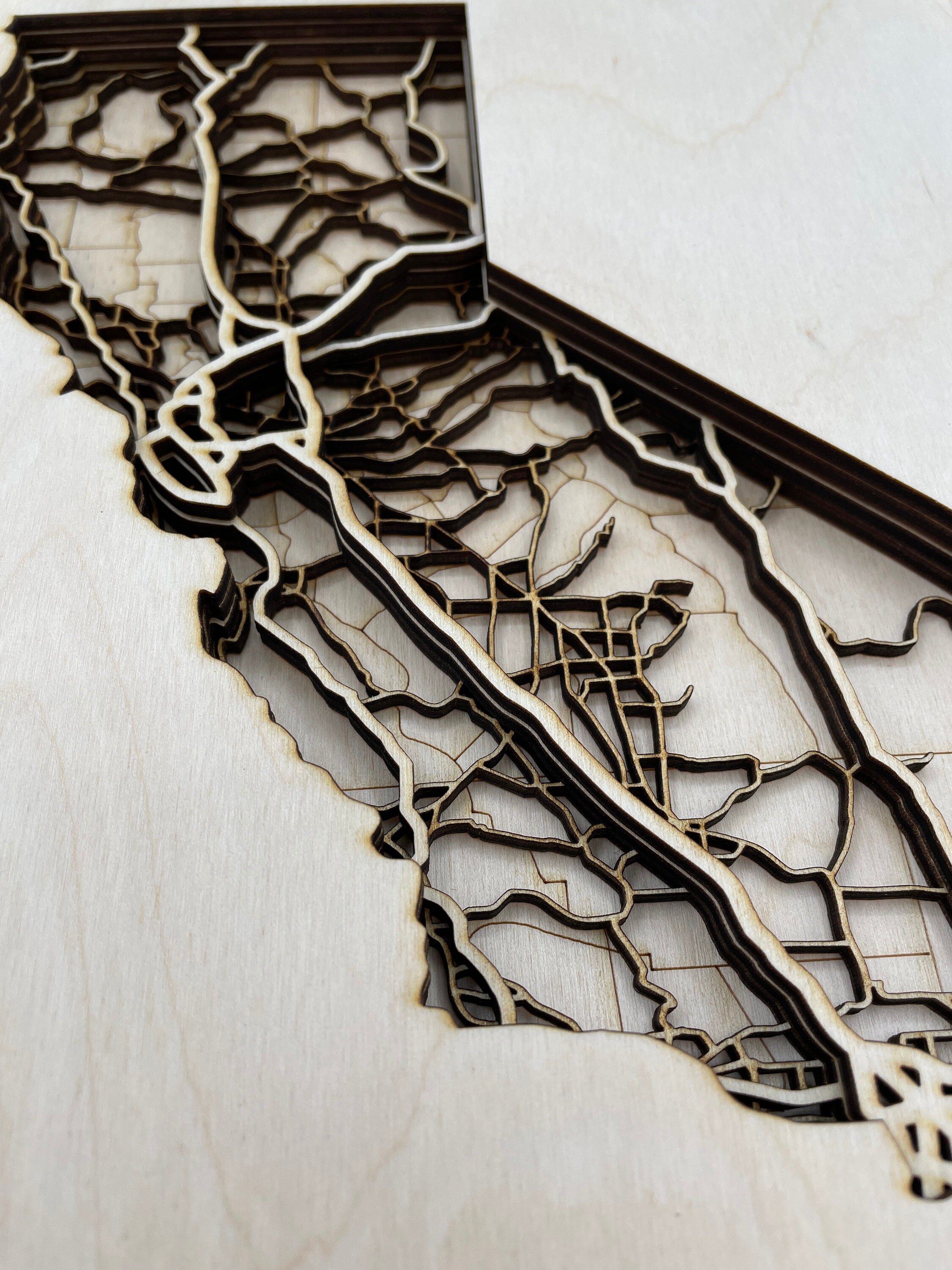 Laser Cutter File California Layered Map - Etsy