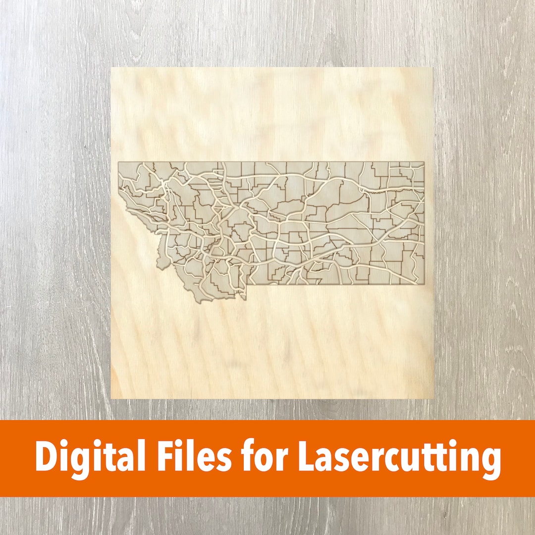 Laser Cutter File | Montana Layered Map - Etsy