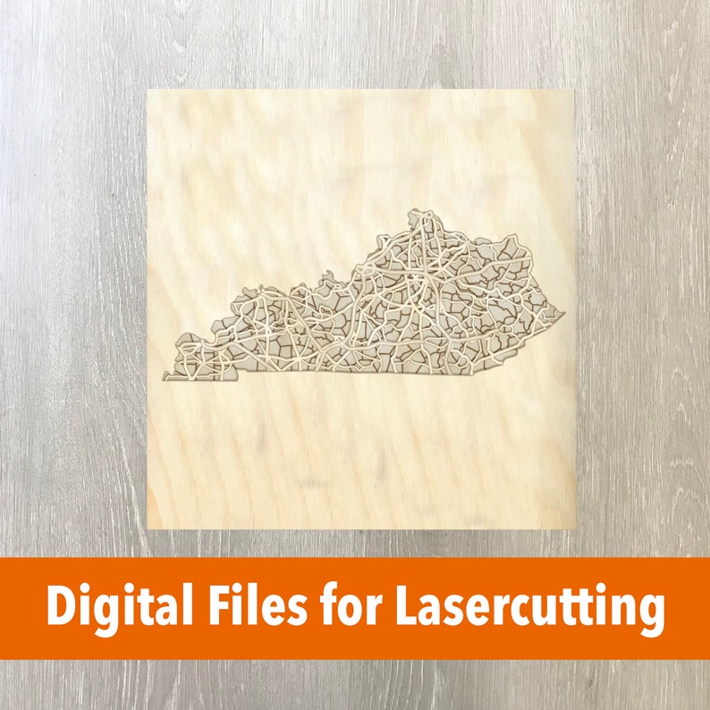 Laser Cutter File Kentucky Layered Map - Etsy