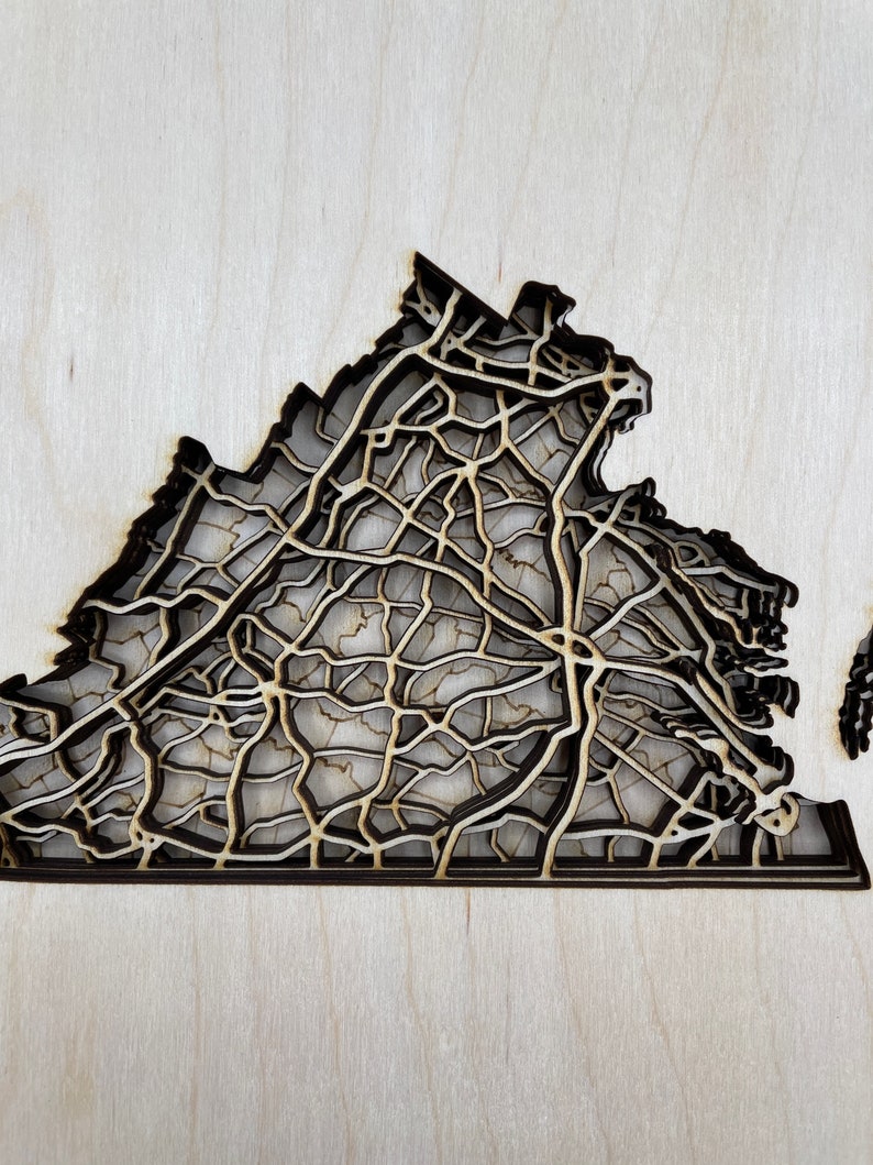 Laser Cutter File Virginia Layered Map - Etsy