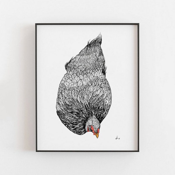 Chicken Print - Etsy UK