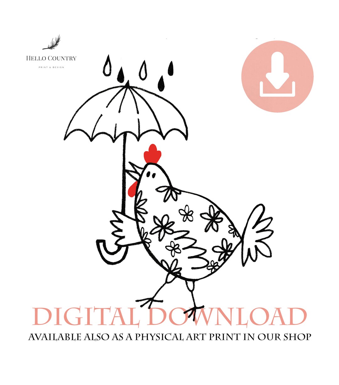 Chicken Print, Chicken Wall Art, Chicken Wall Decor, Hen Gift, Chicken ...