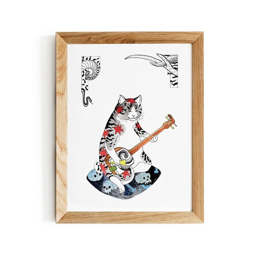 Japanese Cat Print Japanese Decor Japanese Wall Art - Etsy