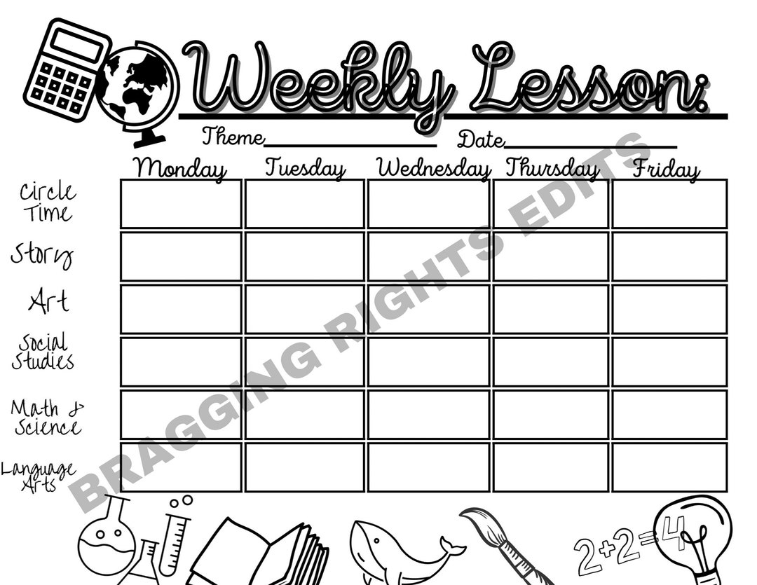 Teacher Weekly Lesson Planner - Etsy