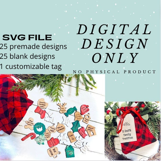 Christmas Tokens DIGITAL DESIGN Only/svg File/advent/laser Cut File ...