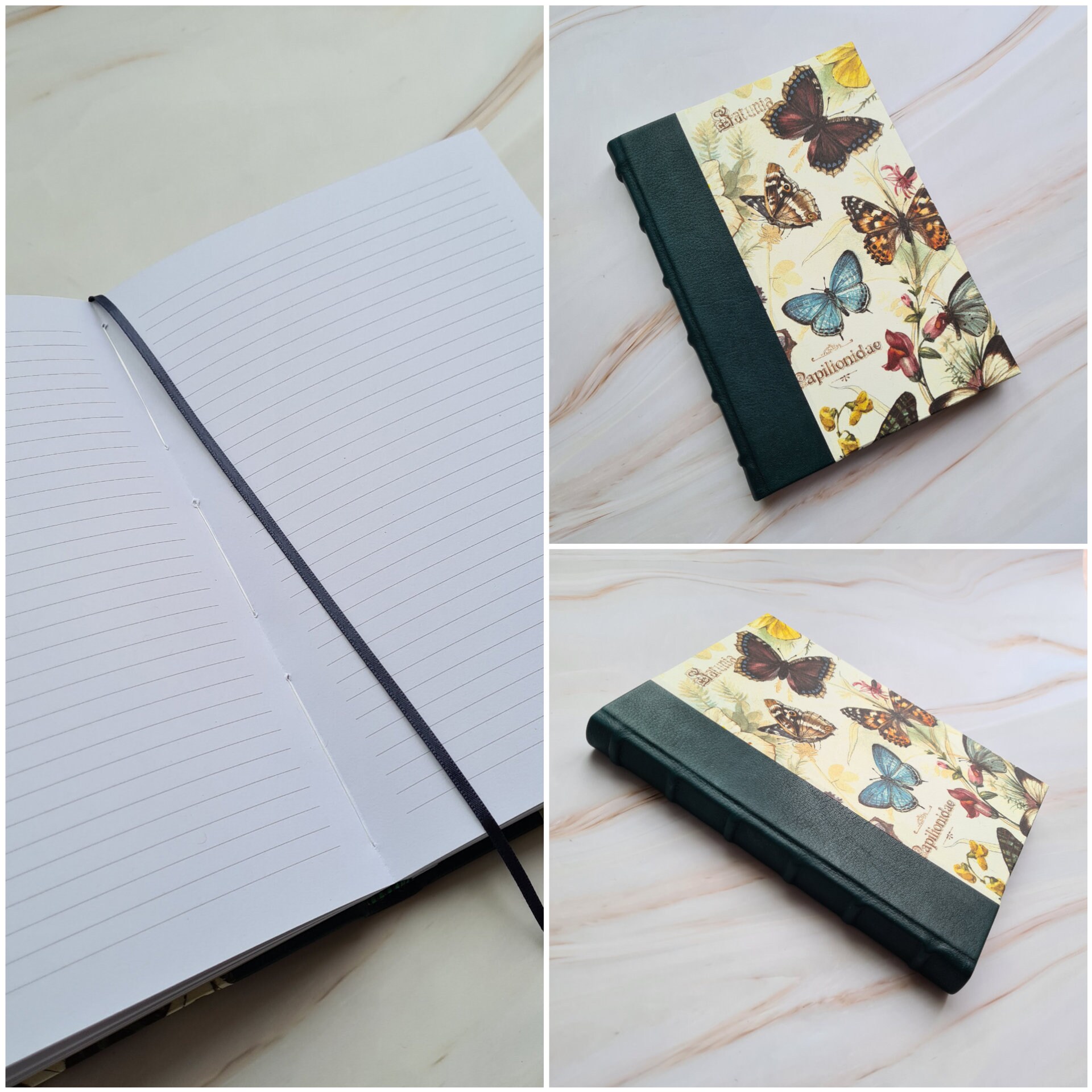 Quarter Leather Bound Notebooks | Etsy