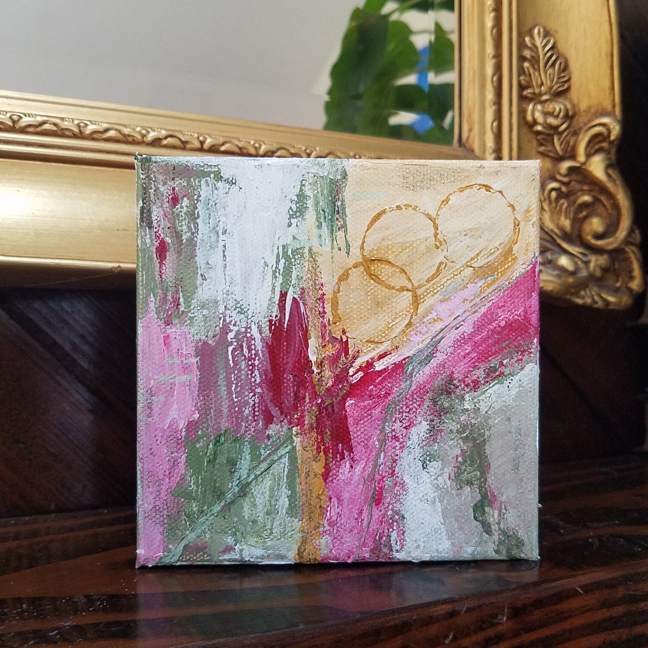 Springtime Small Original Abstract 5 X 5 X 1.5 Home Decor Small Gift ...