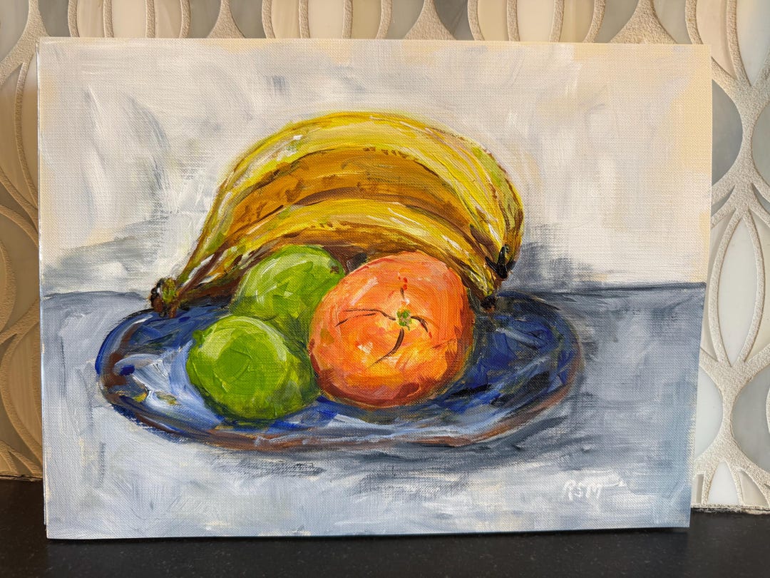 Impressionist Fruit Still Life Painting, Acrylic - Etsy