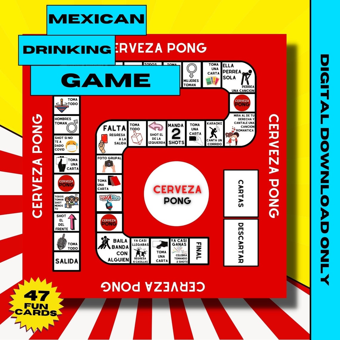 MEXICAN Drinking Board Game Spanish Version Mexican Board Etsy mexican-drinking-board-game-spanish-version-mexican-board-etsy