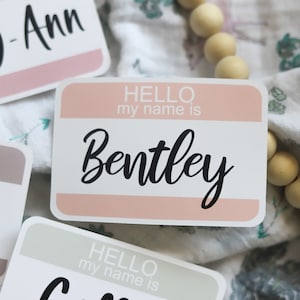 Hello, My Name is … Personalized, Modern Baby Name Tag Sticker - Etsy