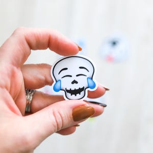 Cute Crying Laughing Skeleton Sticker | Halloween Sticker - Etsy