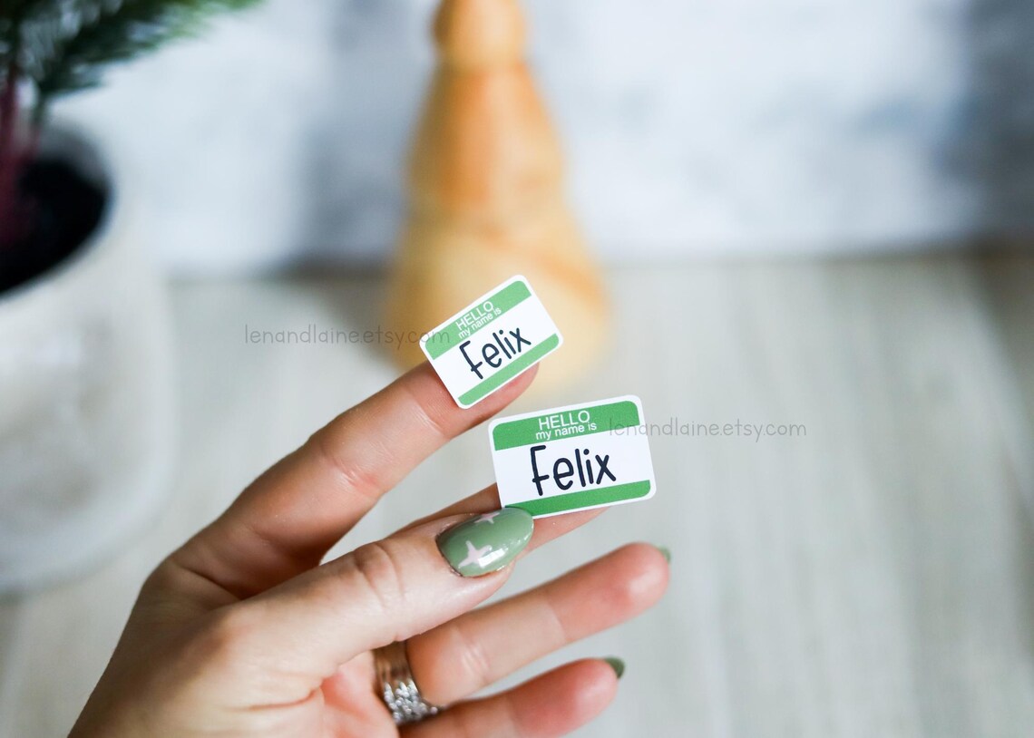 Elf Name Tag Stickers | Elf Arrival Idea - Etsy