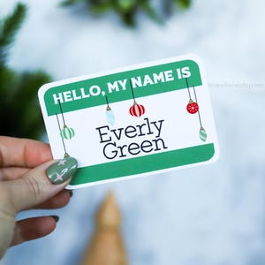 Holiday Party Name Tag Stickers - Etsy