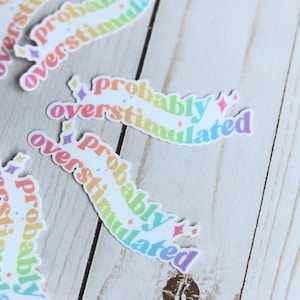 Probably Overstimulated Waterproof Retro Sticker - Etsy