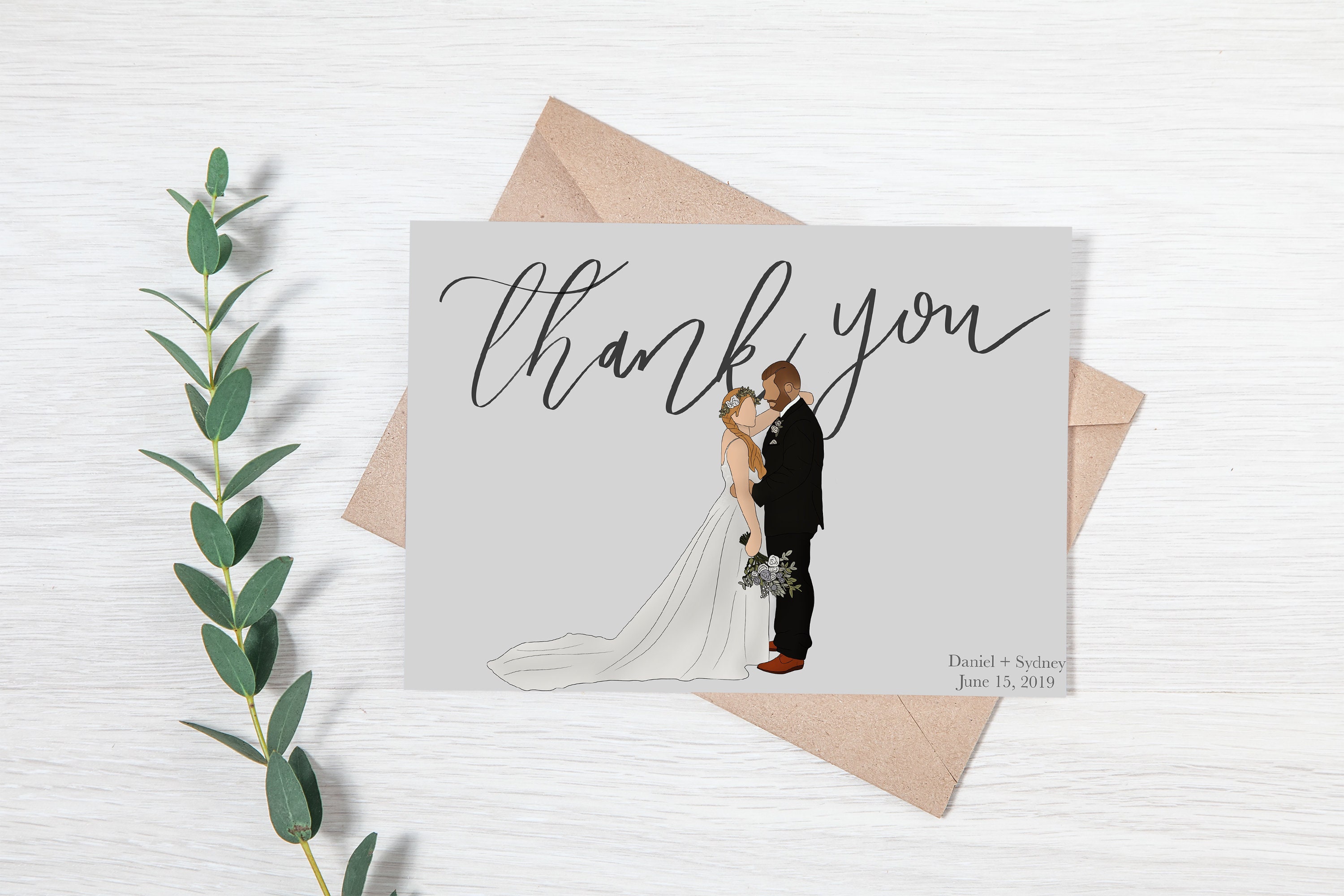 Custom Wedding Thank You Card Printable Wedding | Etsy