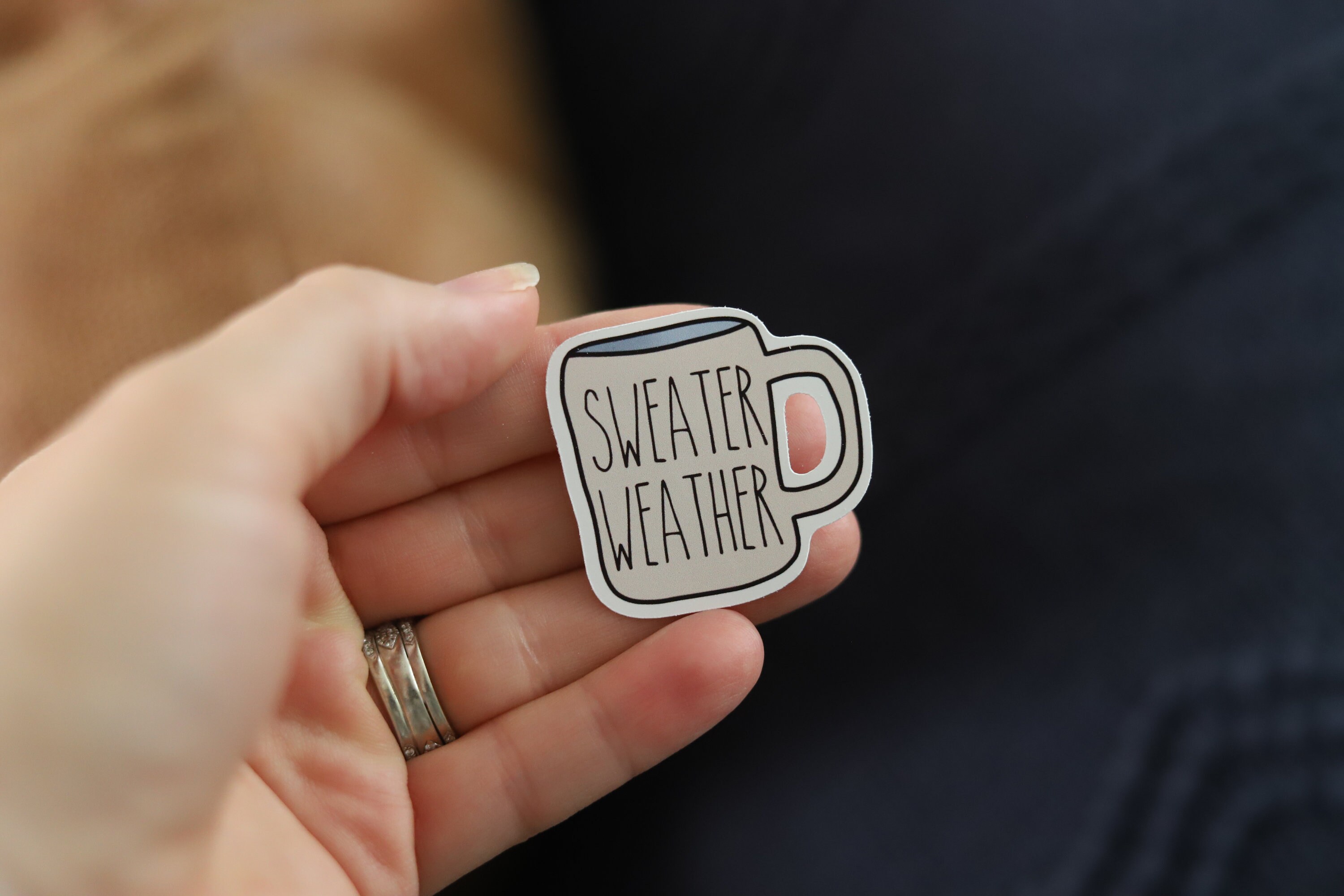 Sweater Weather Sticker Fall Sticker Coffee Sticker Rae | Etsy
