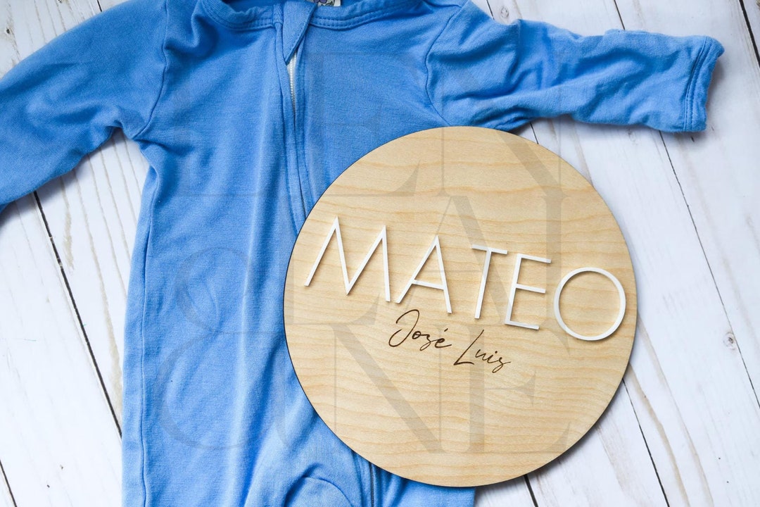 Baby Name Hospital Announcement Sign | Wood and Acrylic Sign - Etsy