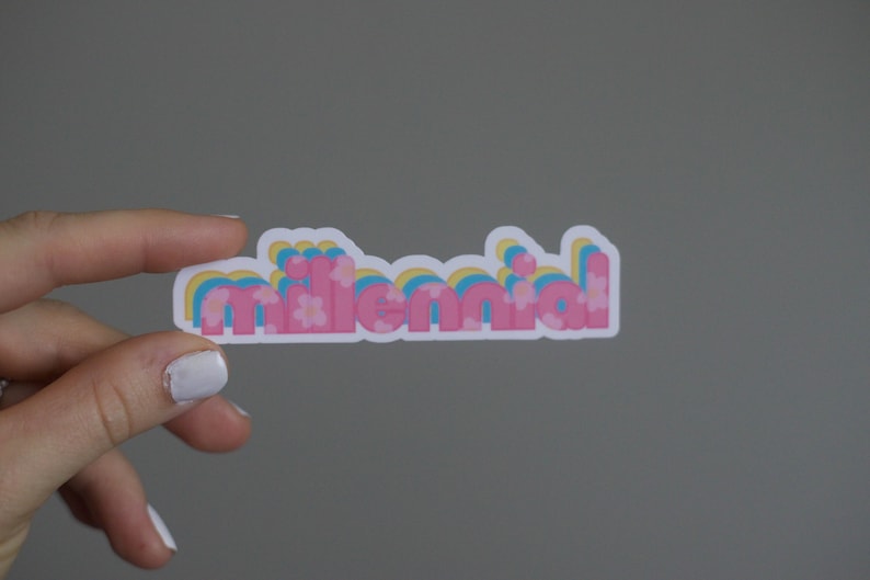 Millennial Throwback Sticker | Etsy