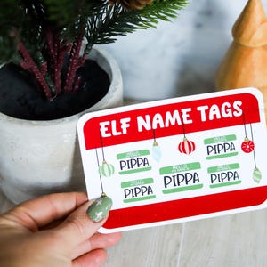 Elf Name Tag Stickers | Elf Arrival Idea - Etsy