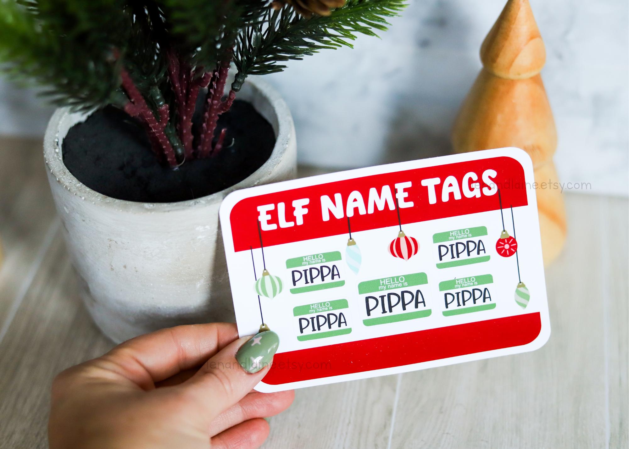 Elf Name Tag Stickers | Elf Arrival Idea - Etsy