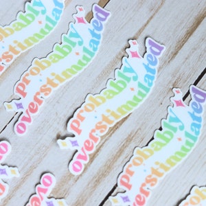 Probably Overstimulated Waterproof Retro Sticker - Etsy