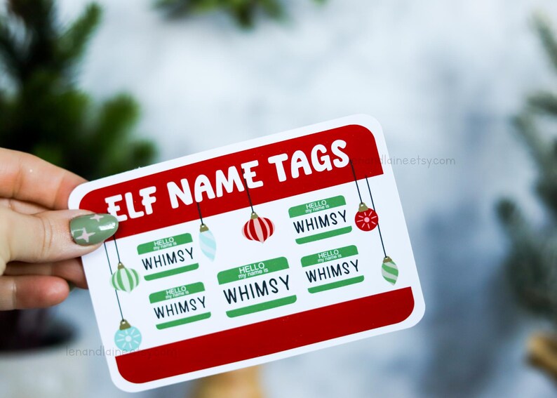 Elf Name Tag Stickers | Elf Arrival Idea - Etsy
