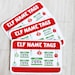 Elf Name Tag Stickers | Elf Arrival Idea - Etsy