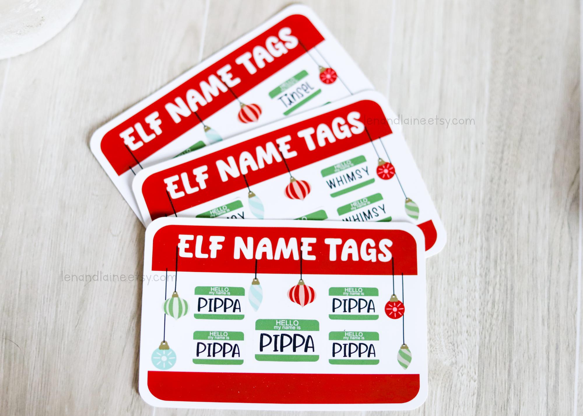 Elf Name Tag Stickers | Elf Arrival Idea - Etsy