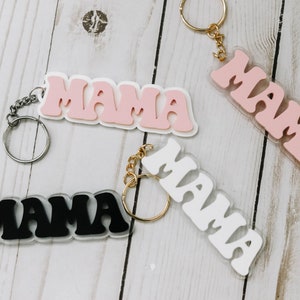 Mama Acrylic Retro Keychain - Etsy