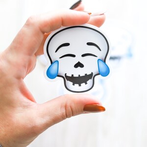 Cute Crying Laughing Skeleton Sticker | Halloween Sticker - Etsy