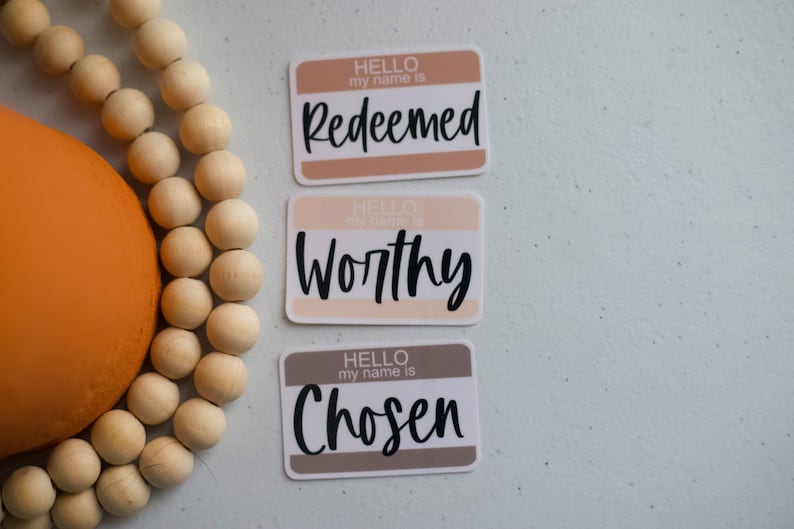 Hello My Name is Worthy Forgiven Enough Redeemed Set - Etsy