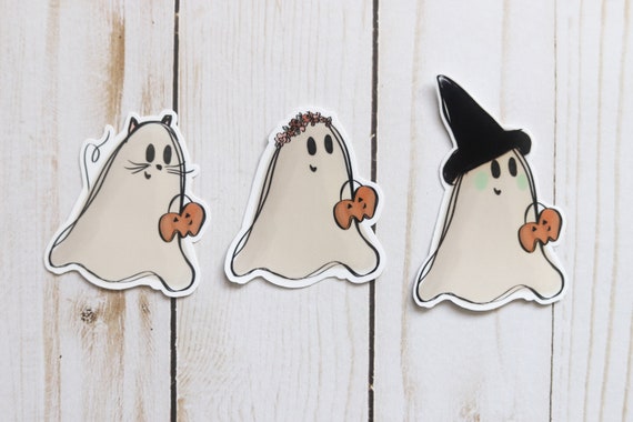 Trick or Treating Ghosts Sticker Set of 3 - Etsy