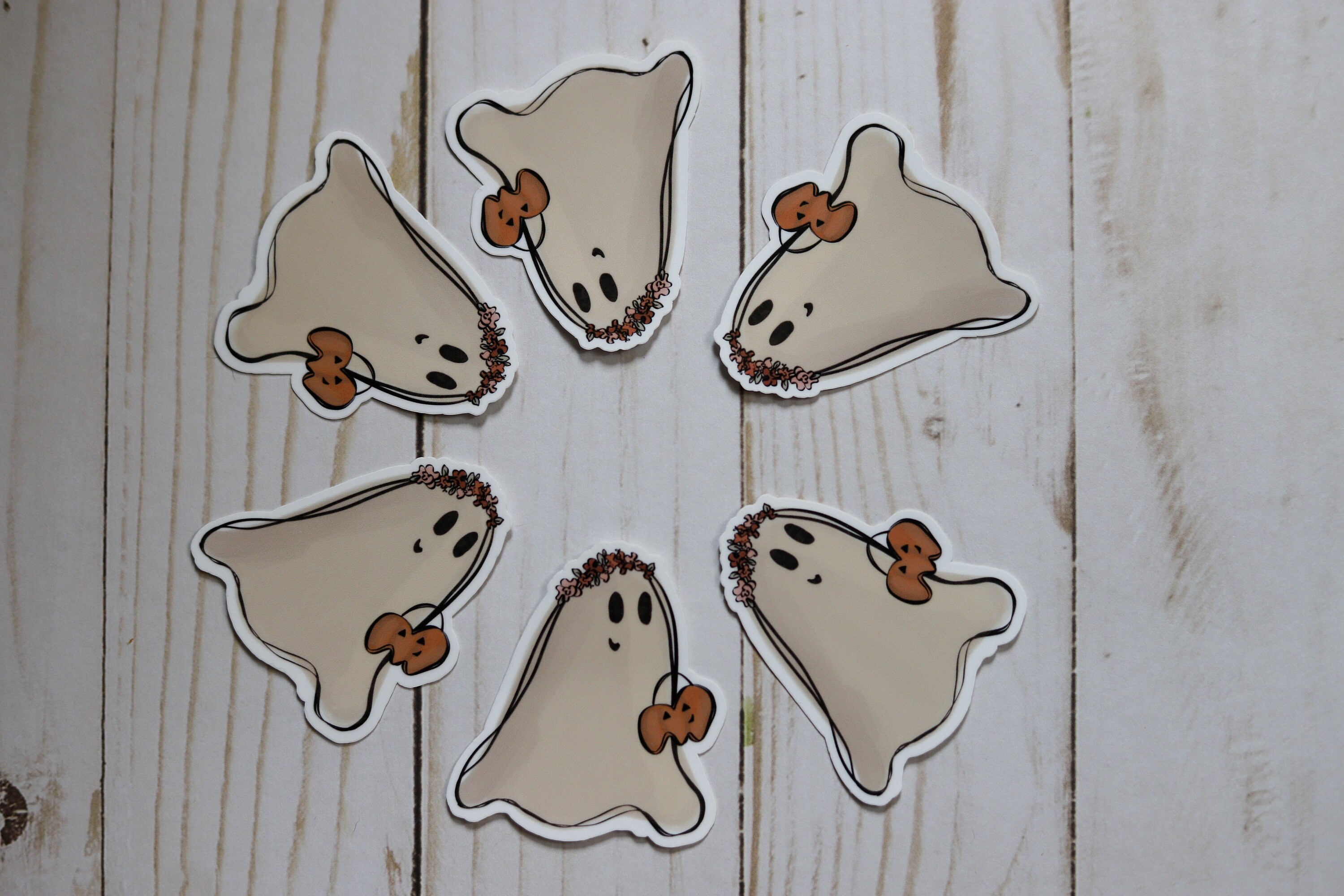 Boho Ghost Sticker trick or Treat Sticker Halloween Sticker | Etsy