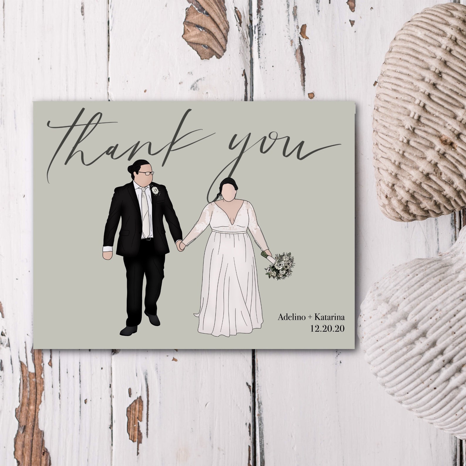 Custom Wedding Thank You Card Printable Wedding - Etsy