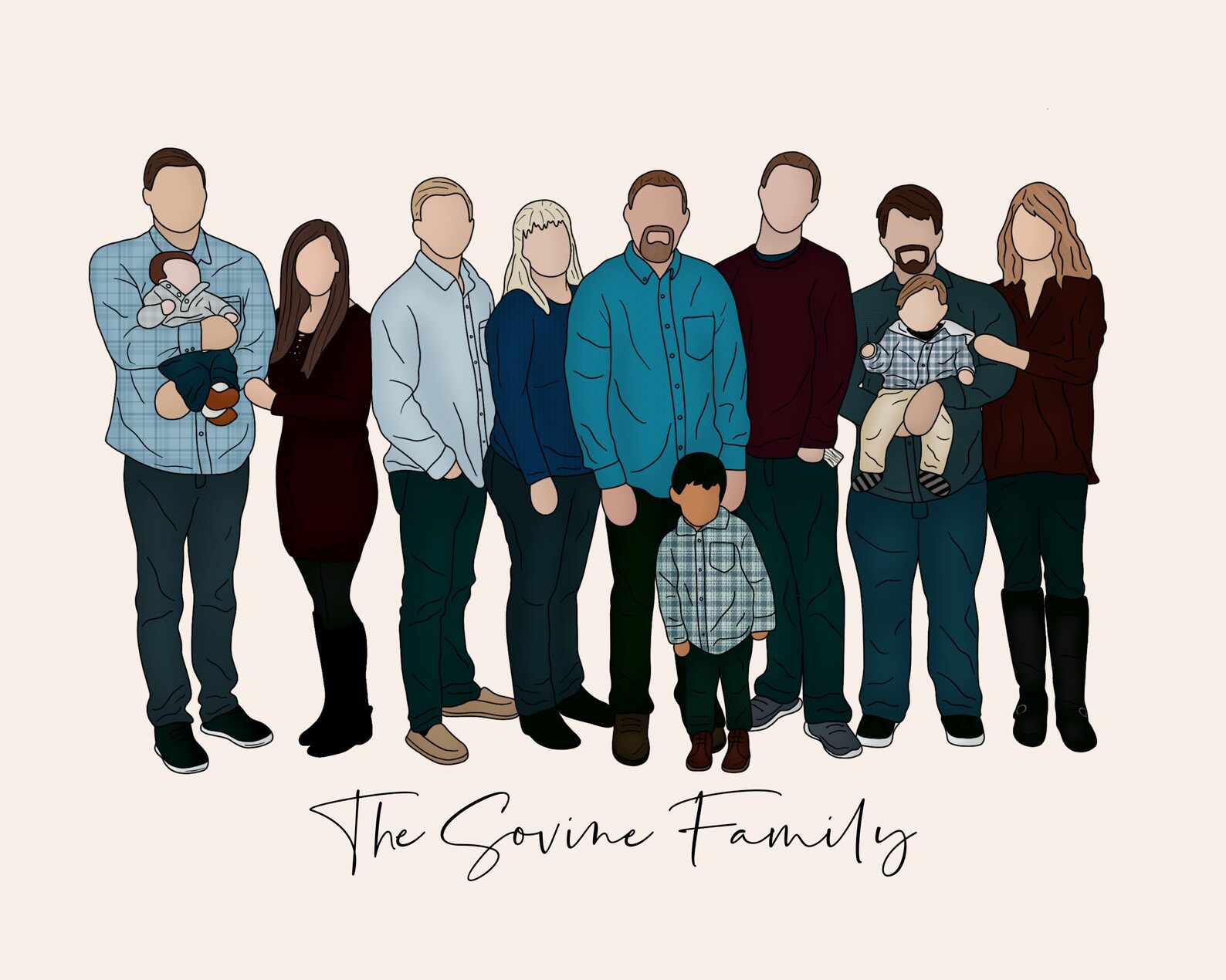 Custom Family Portrait/ Custom Family Illustration/ Family - Etsy