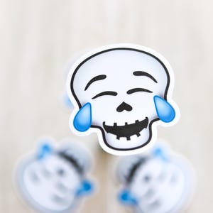Cute Crying Laughing Skeleton Sticker | Halloween Sticker - Etsy