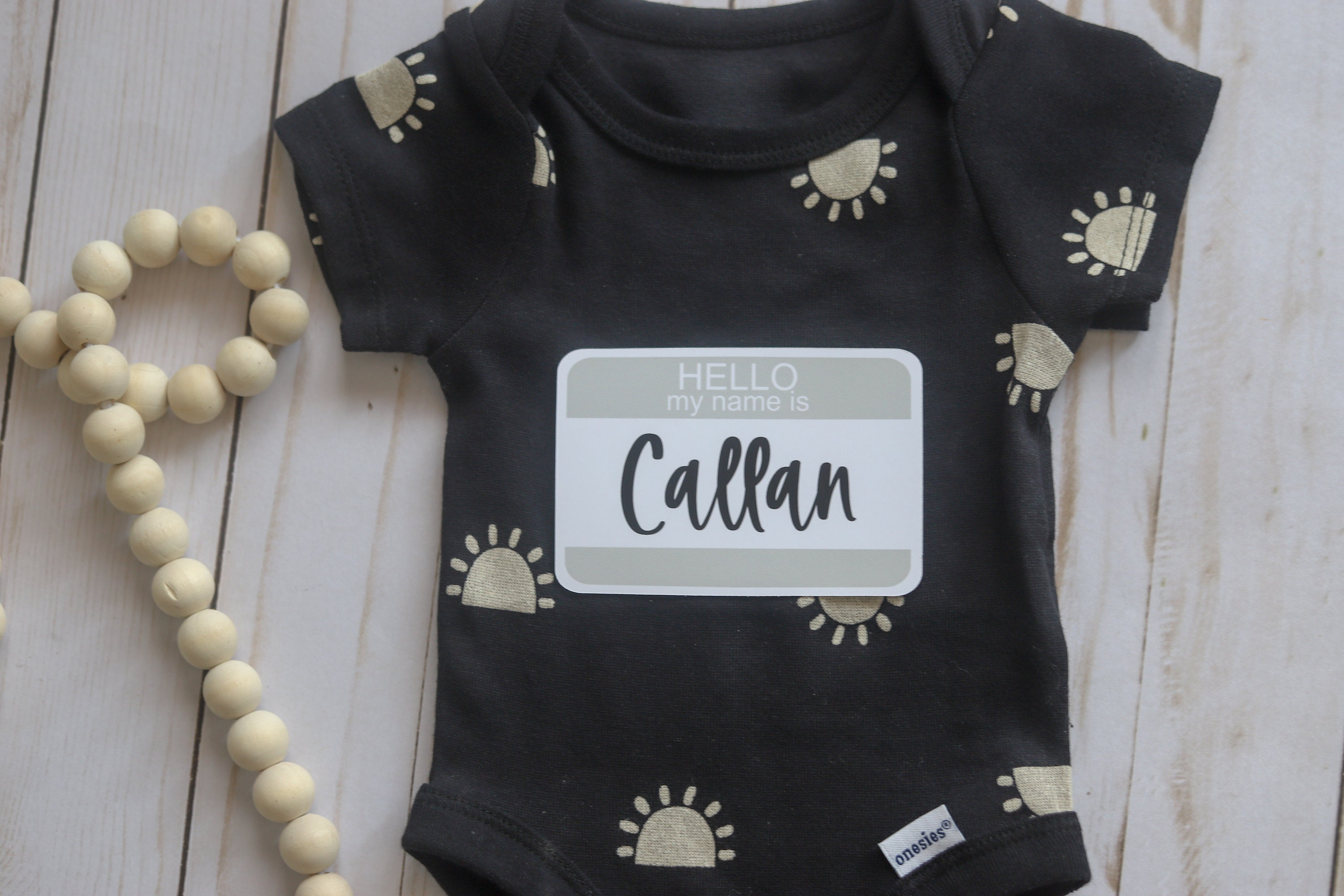 Hello My Name is Personalized Modern Baby Name Tag Sticker - Etsy