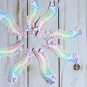 Probably Overstimulated Waterproof Retro Sticker - Etsy