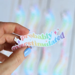 Probably Overstimulated Waterproof Retro Sticker - Etsy