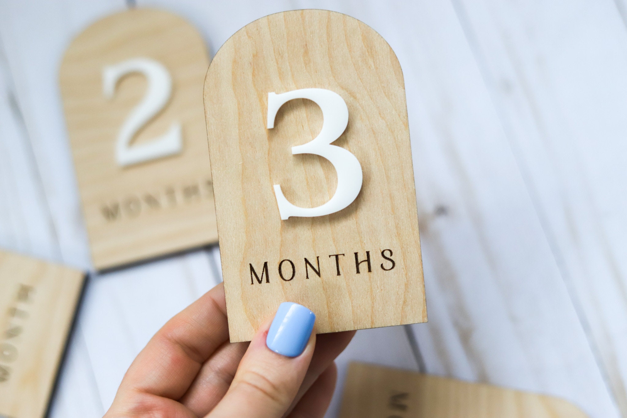 Modern Arch Baby Monthly Milestone Markers | Monthly Numbers - Etsy