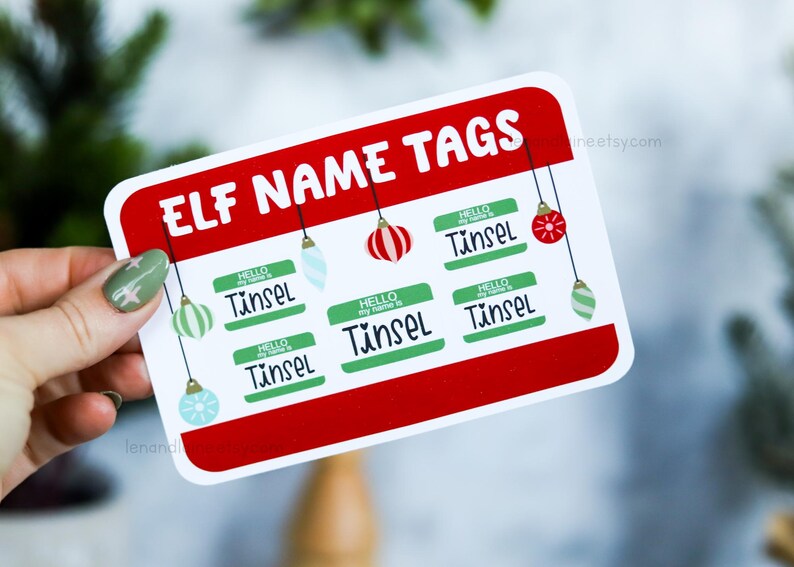 Elf Name Tag Stickers | Elf Arrival Idea - Etsy