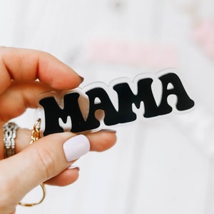 Mama Acrylic Retro Keychain - Etsy